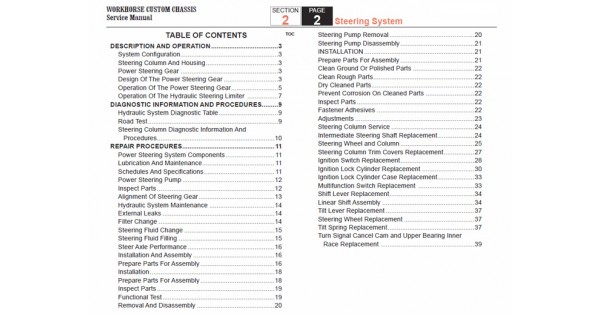 2005-2007 Workhorse LF72 Steering Service Manual Download - Workhorse Parts