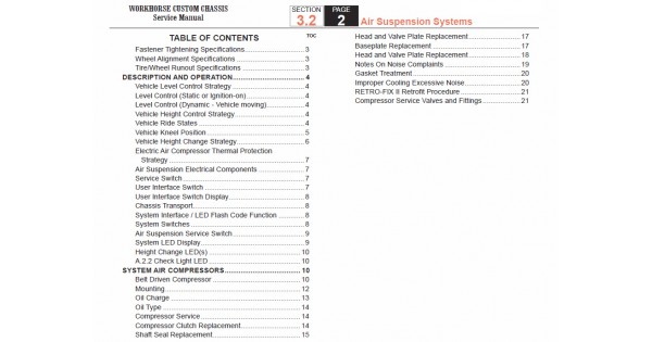 2005-2007 Workhorse LF72 Air Suspension Service Manual Download ...